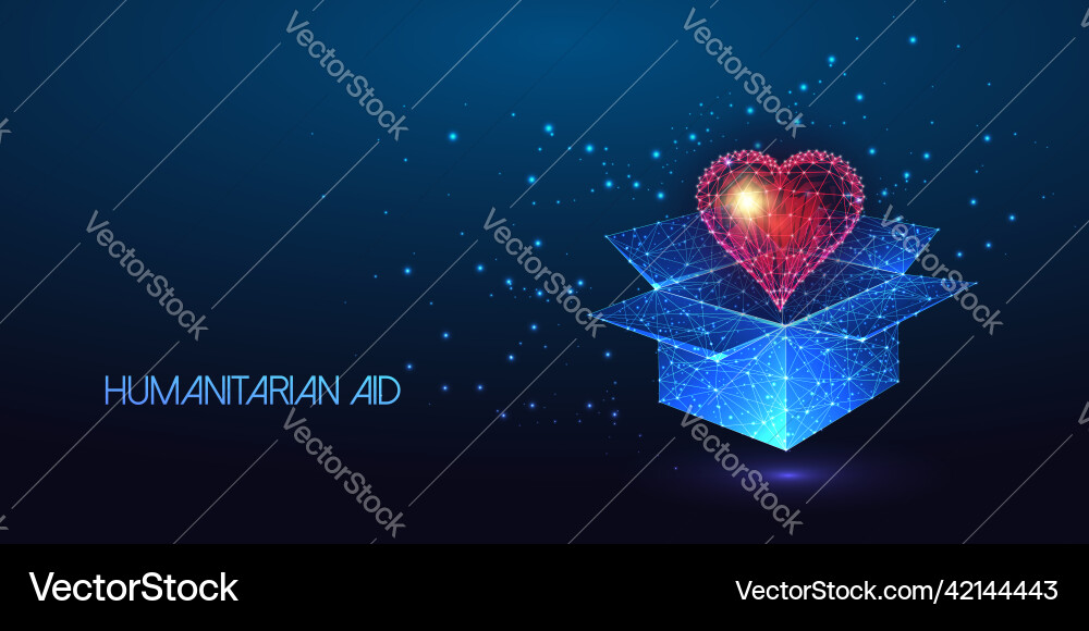 Futuristic humanitarian aid concept banner Vector Image