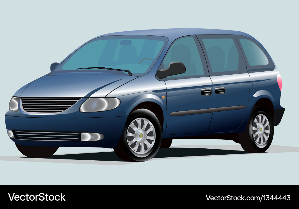 Modern Blue Minivan Concept Royalty Free Vector Image
