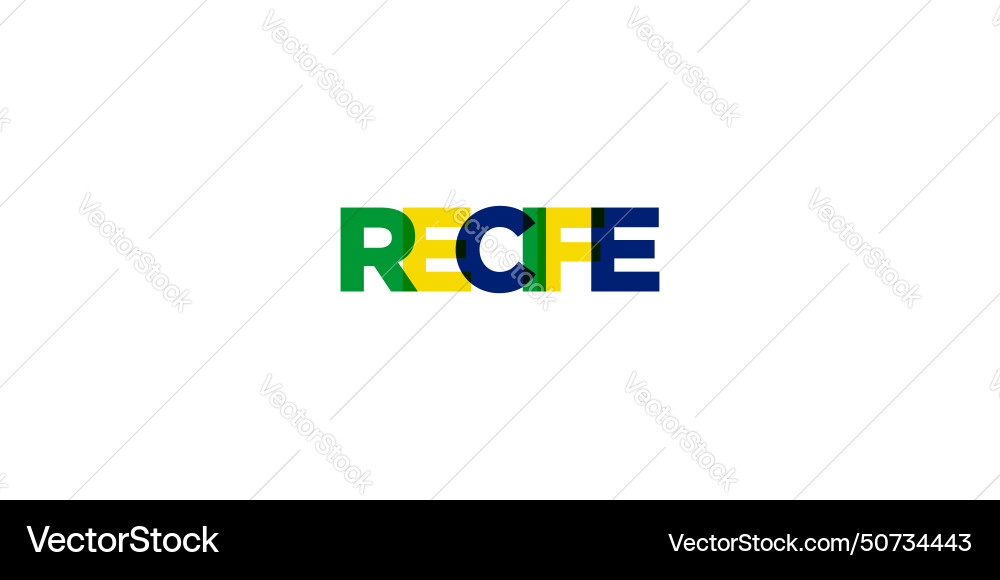 Recife in the brasil emblem design features Vector Image