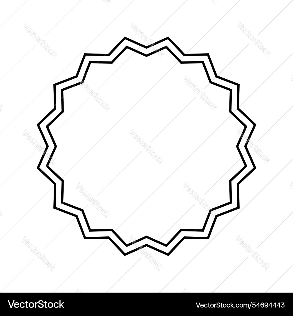 Round frame with zigzag edges circle shape Vector Image