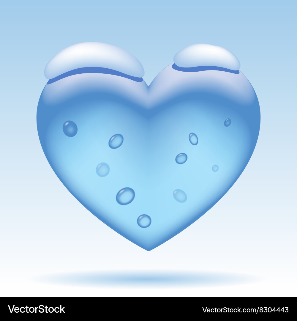 Three dimensional ice heart Royalty Free Vector Image