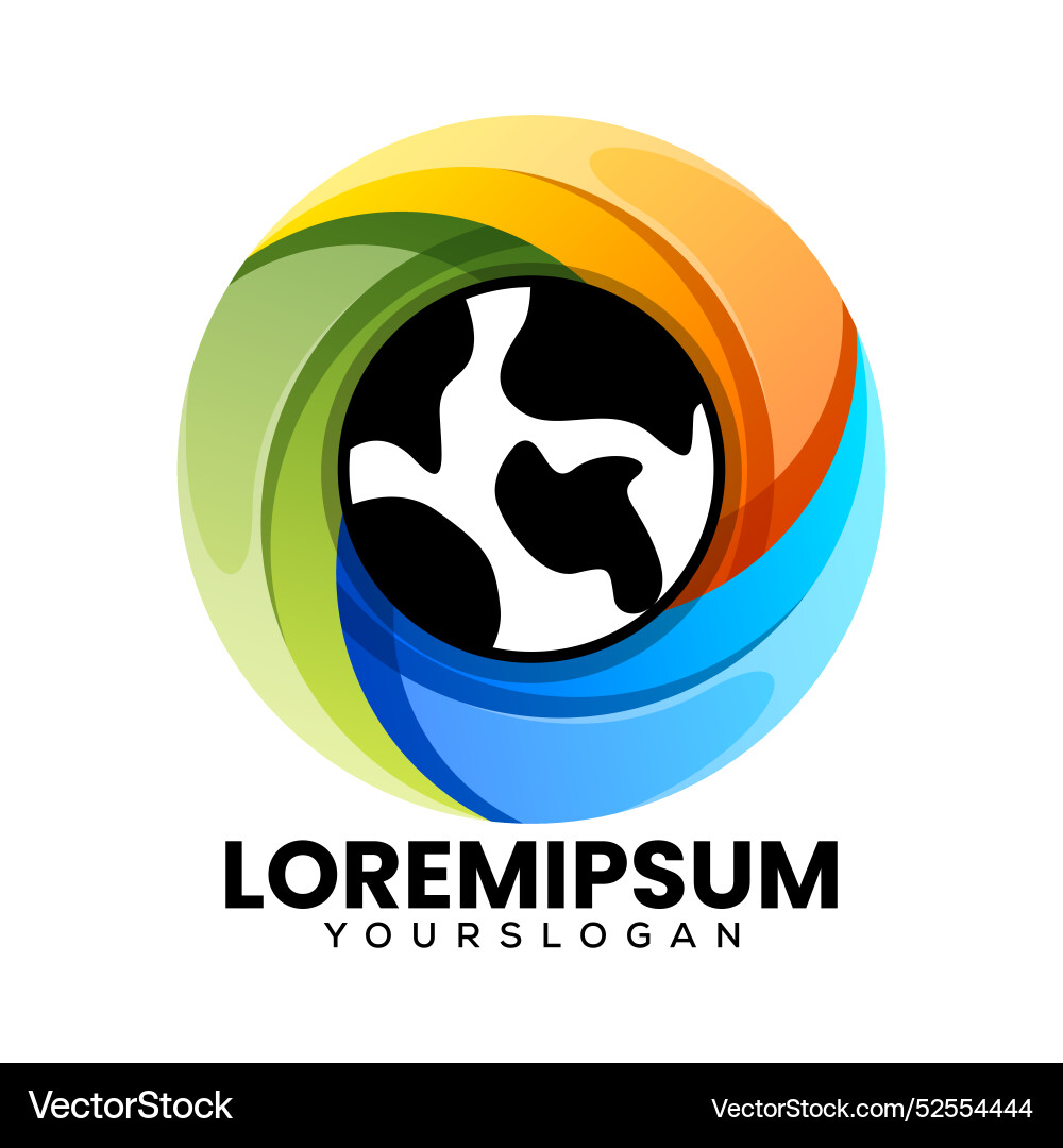Colorful earth logo design template Royalty Free Vector