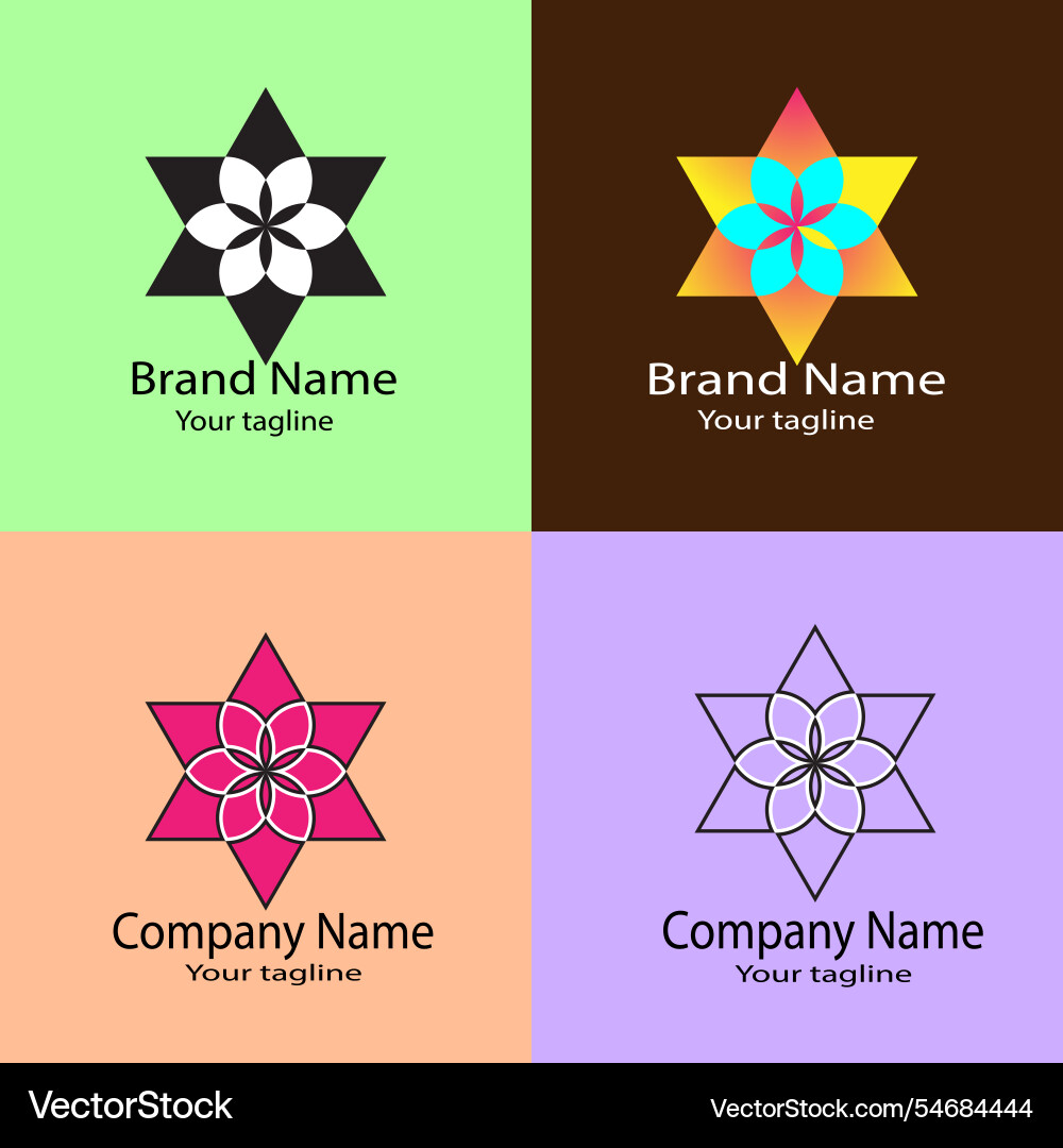Star unique logo design Royalty Free Vector Image