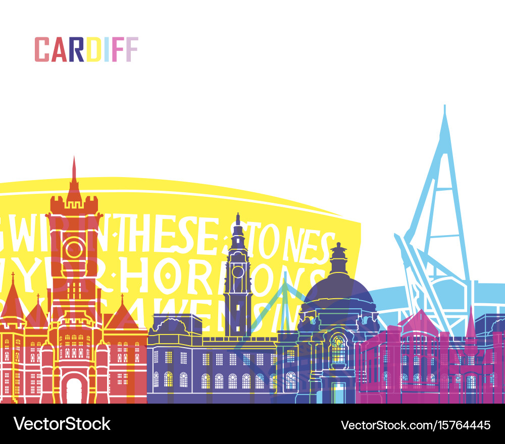 Cardiff skyline pop Royalty Free Vector Image - VectorStock