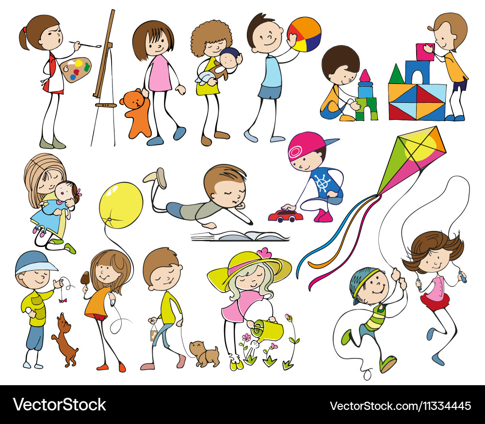 Cartoon kids set Royalty Free Vector Image - VectorStock