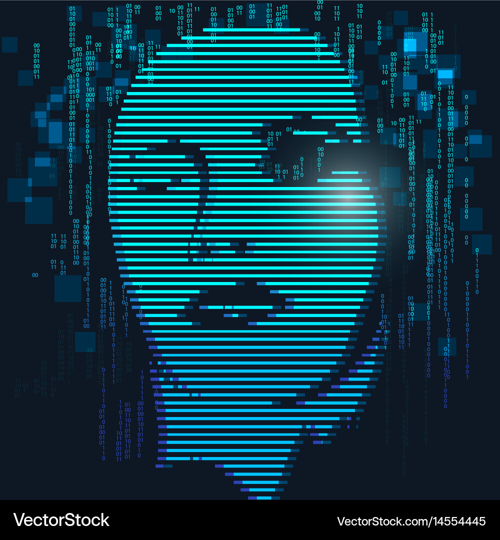 Digital face Royalty Free Vector Image - VectorStock