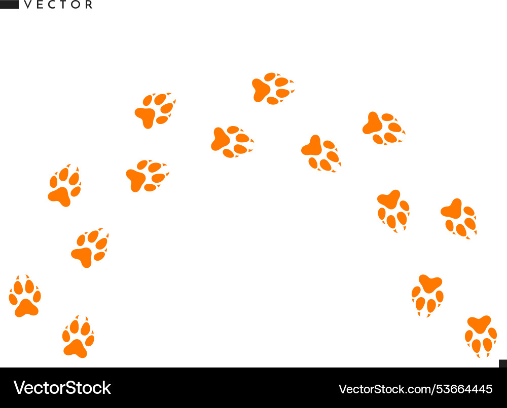 Fox paw prints silhouette Royalty Free Vector Image