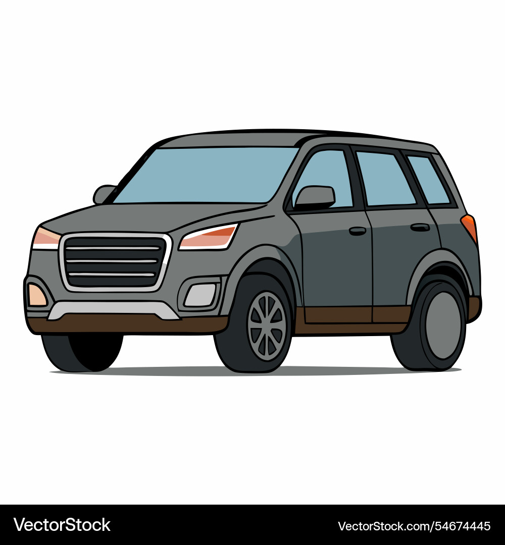 Hyundai car flat design Royalty Free Vector Image