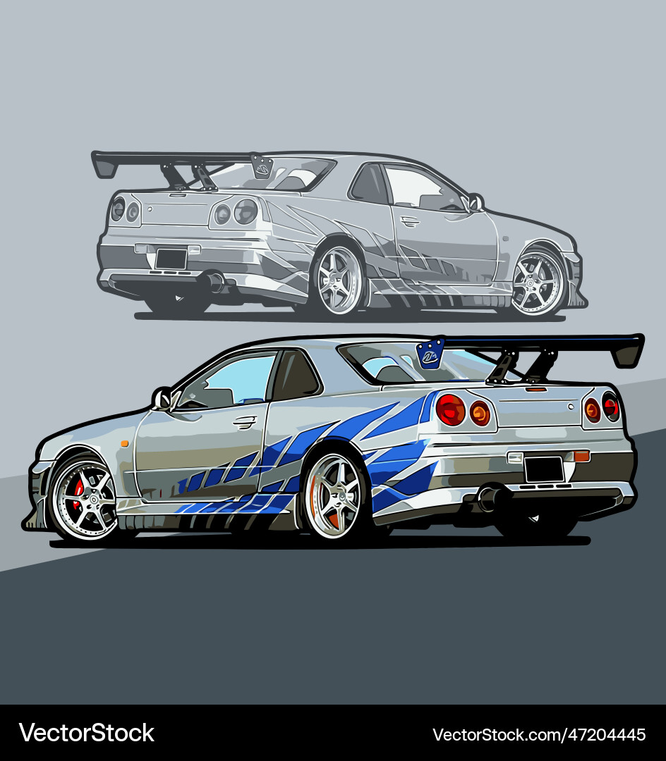 Jdm car template for design needs Royalty Free Vector Image