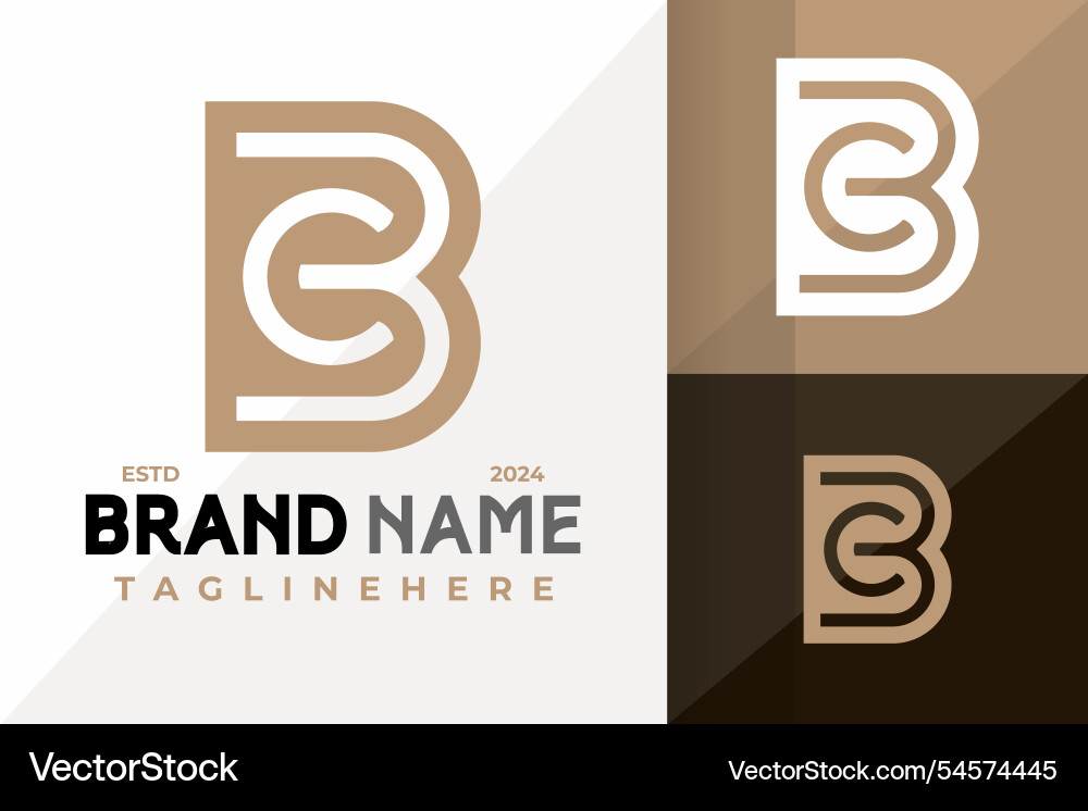Letter bc or cb logo icon design Royalty Free Vector Image