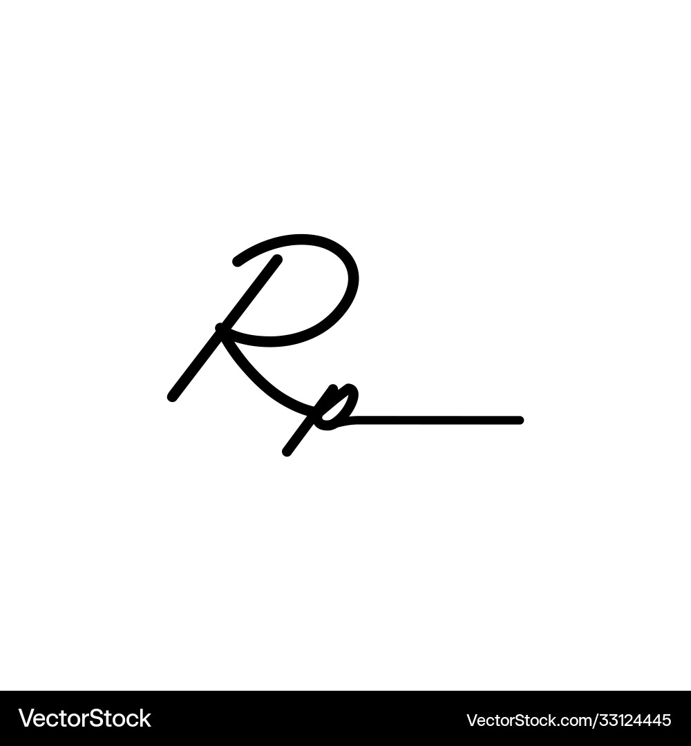 Letter rp signature logo template Royalty Free Vector Image