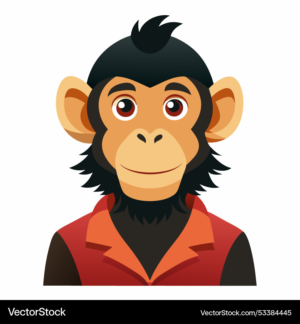 Print handsome chimpanzee clipart Royalty Free Vector Image