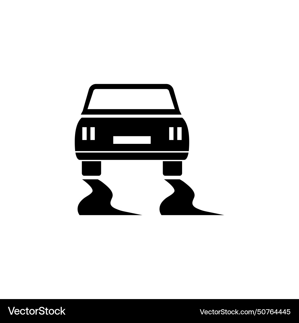 Slippery road flat icon Royalty Free Vector Image