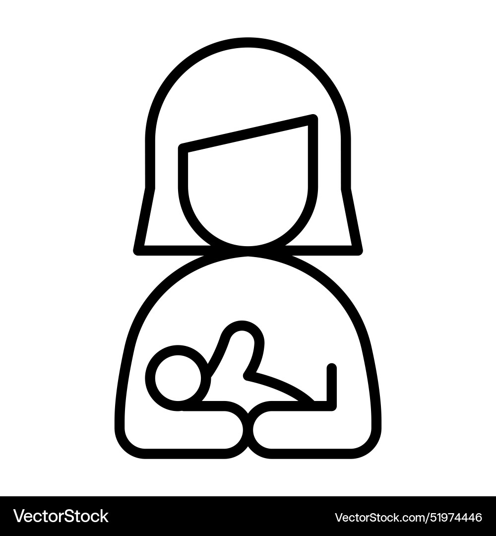 Breastfeeding mother icon in thin line style Vector Image