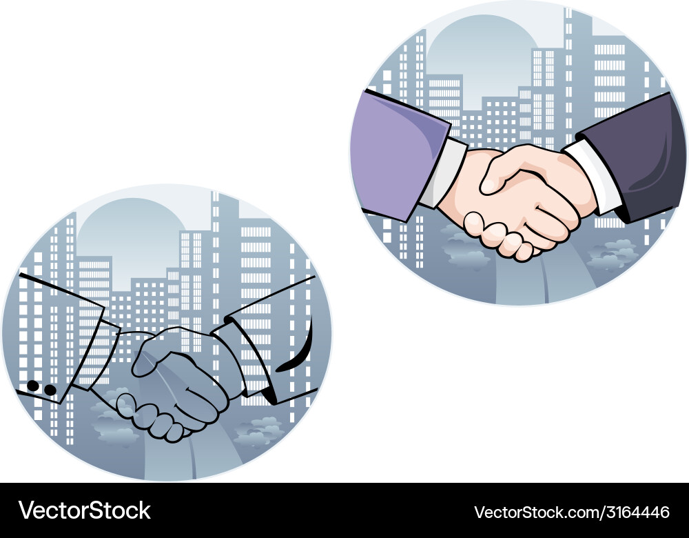 Business handshake Royalty Free Vector Image - VectorStock