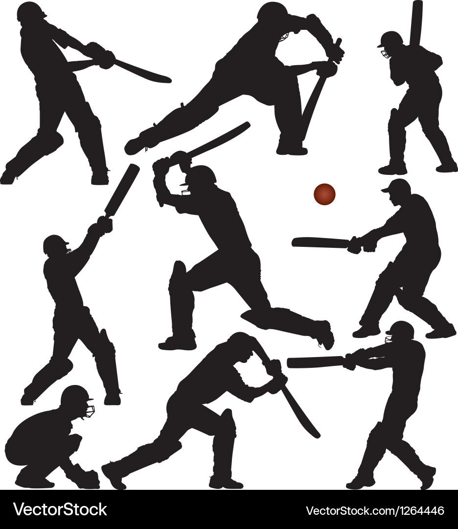 Cricket Poses Vector Images (over 870)