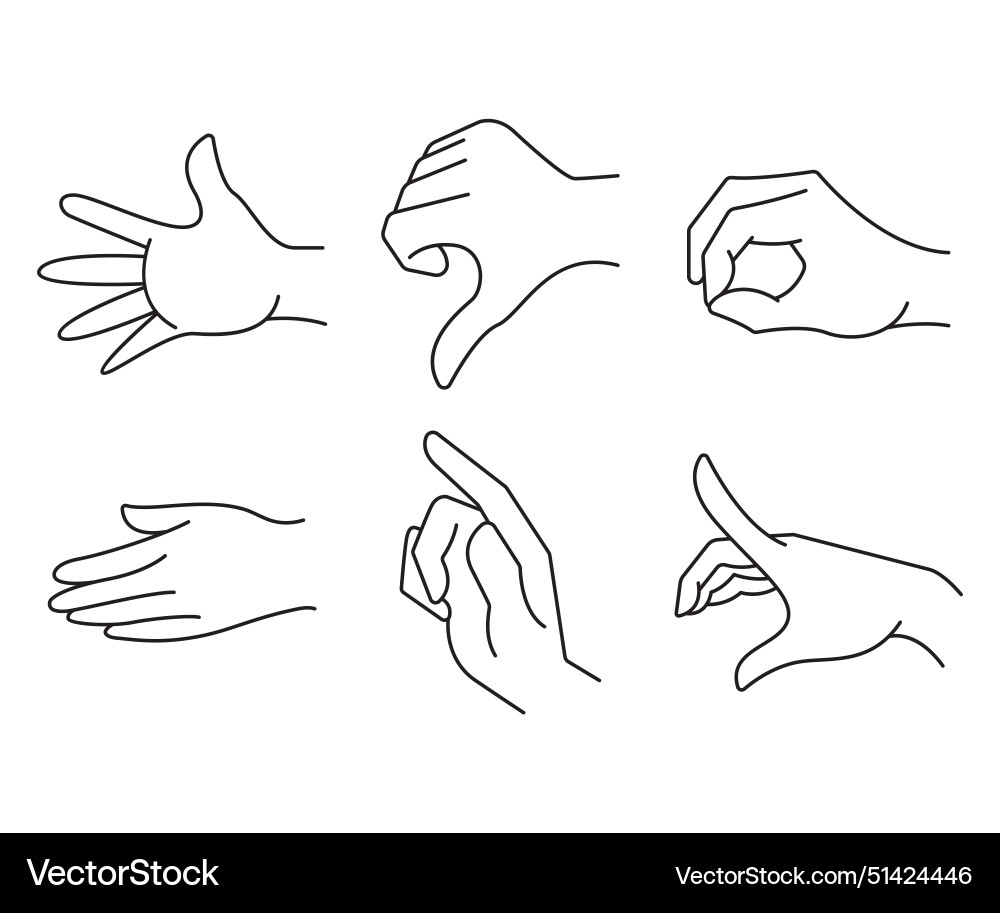 Hand gestures set Royalty Free Vector Image - VectorStock