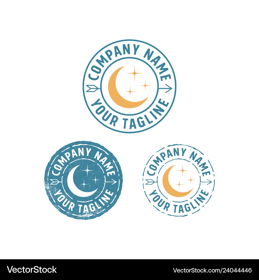 Hipster moon emblem Royalty Free Vector Image - VectorStock