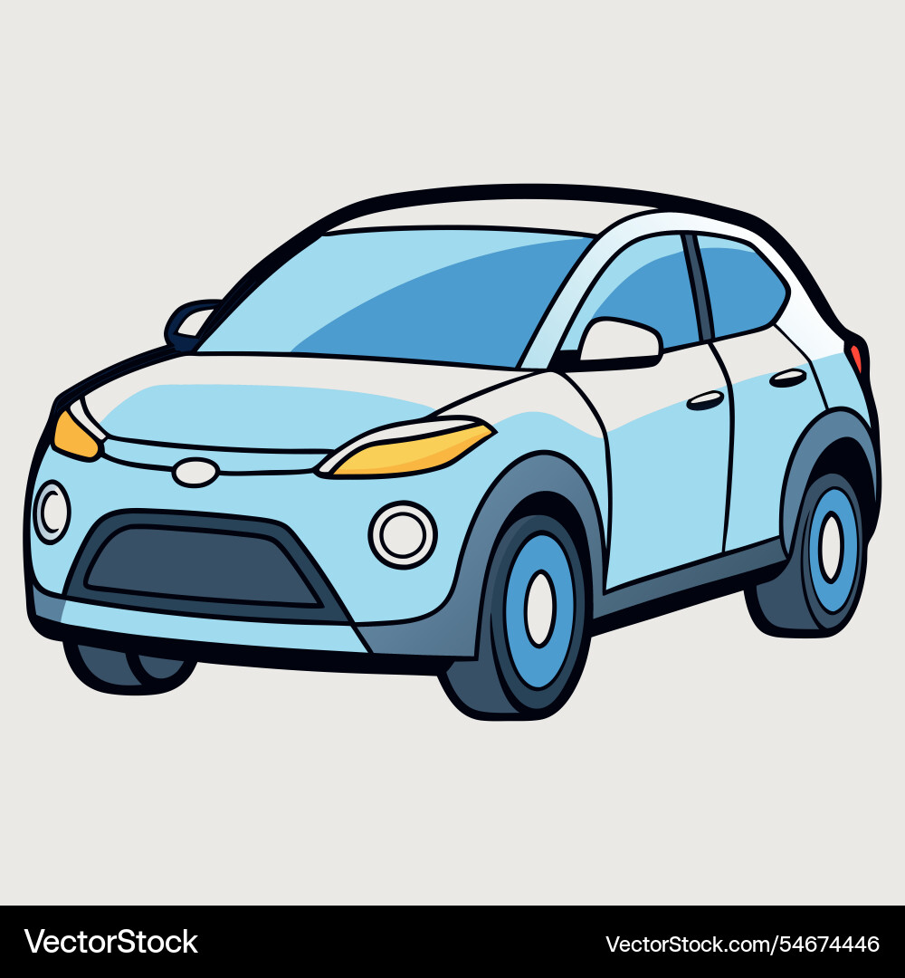 Hyundai car flat design Royalty Free Vector Image