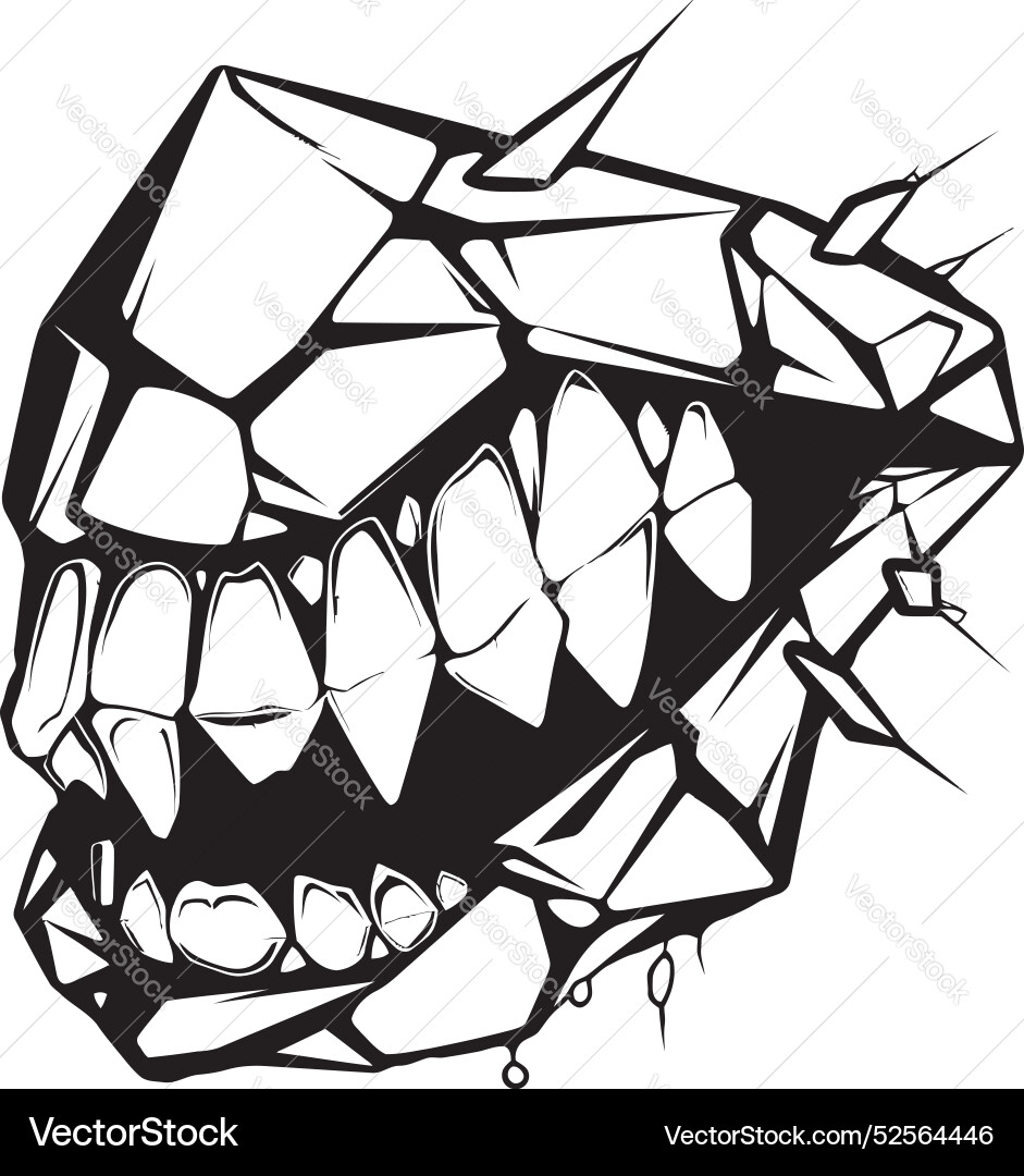 Maleficent fangs black creature mouth symbol Vector Image