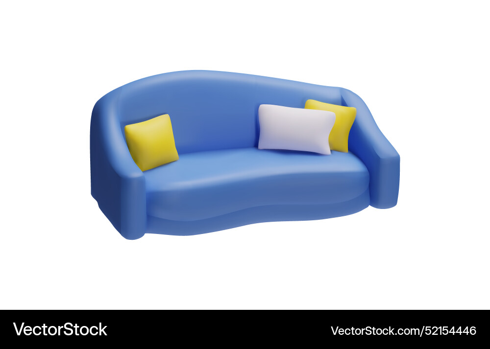 Modern of a blue sofa Royalty Free Vector Image