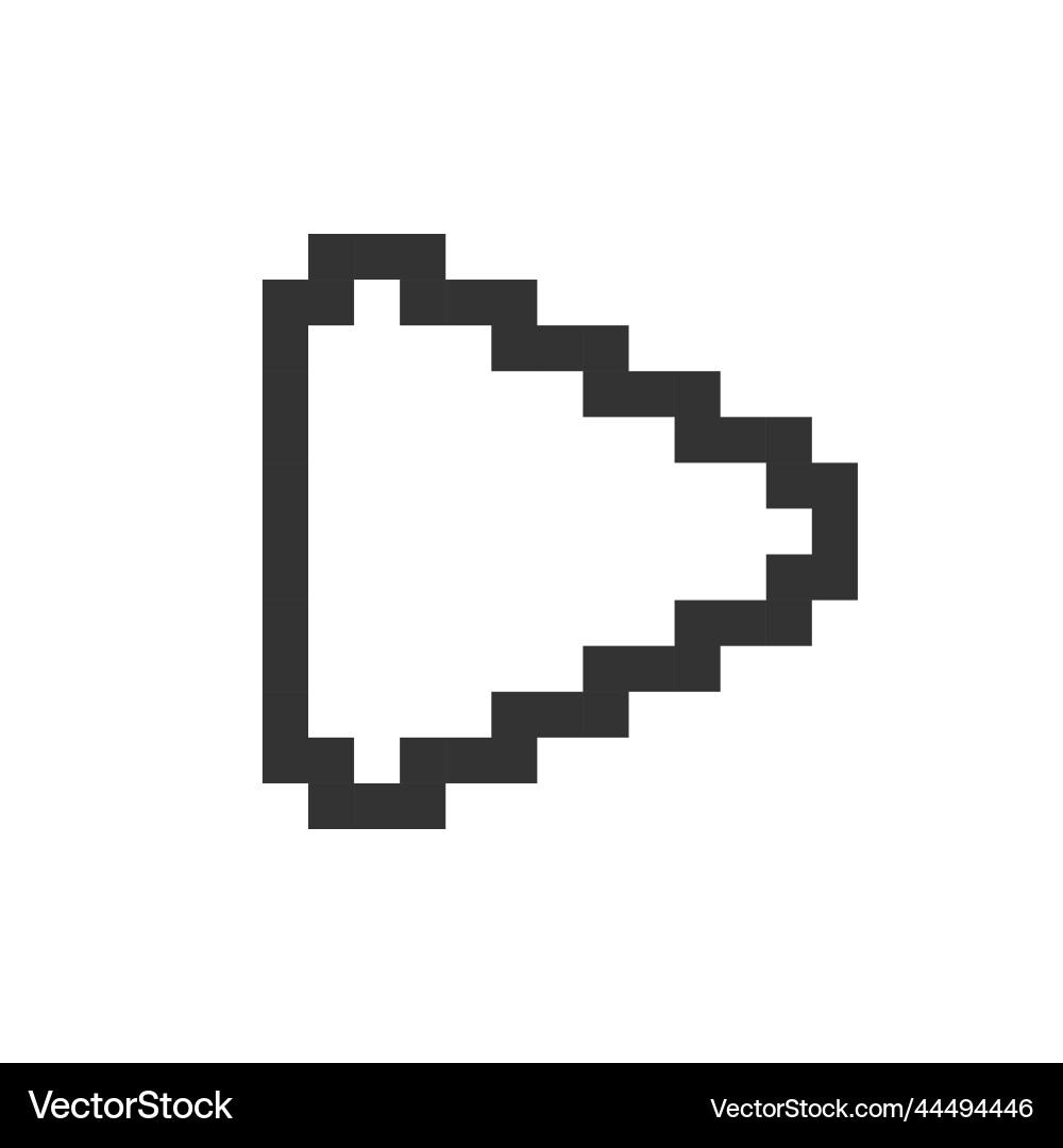 Play button pixelated ui icon Royalty Free Vector Image