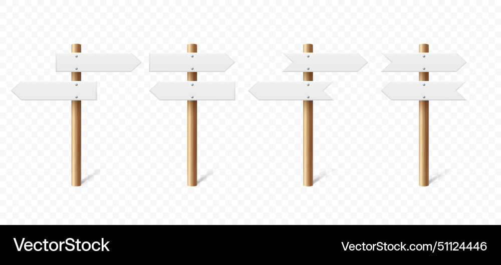 Realistic sign post set realistic blank road Vector Image