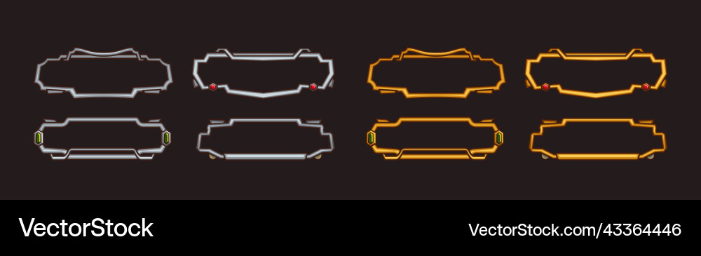 Rectangle avatar frames medieval ui game borders Vector Image