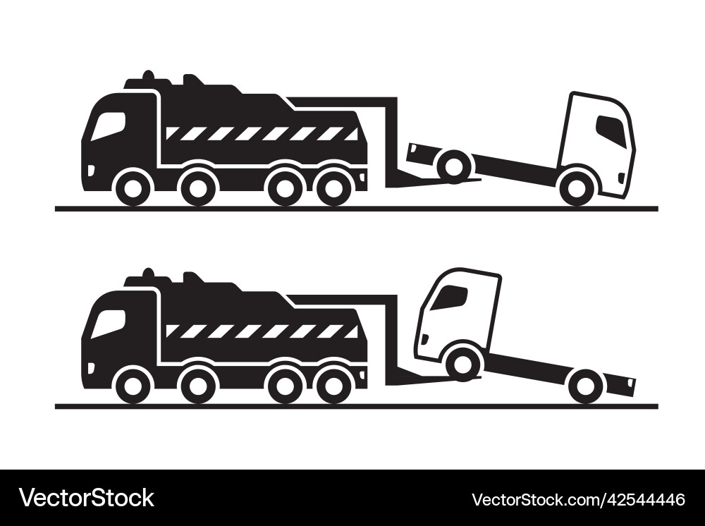 Tow truck pulls a damaged vehicle Royalty Free Vector Image