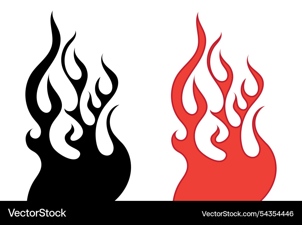 Tribal fire flame sticker decal Royalty Free Vector Image