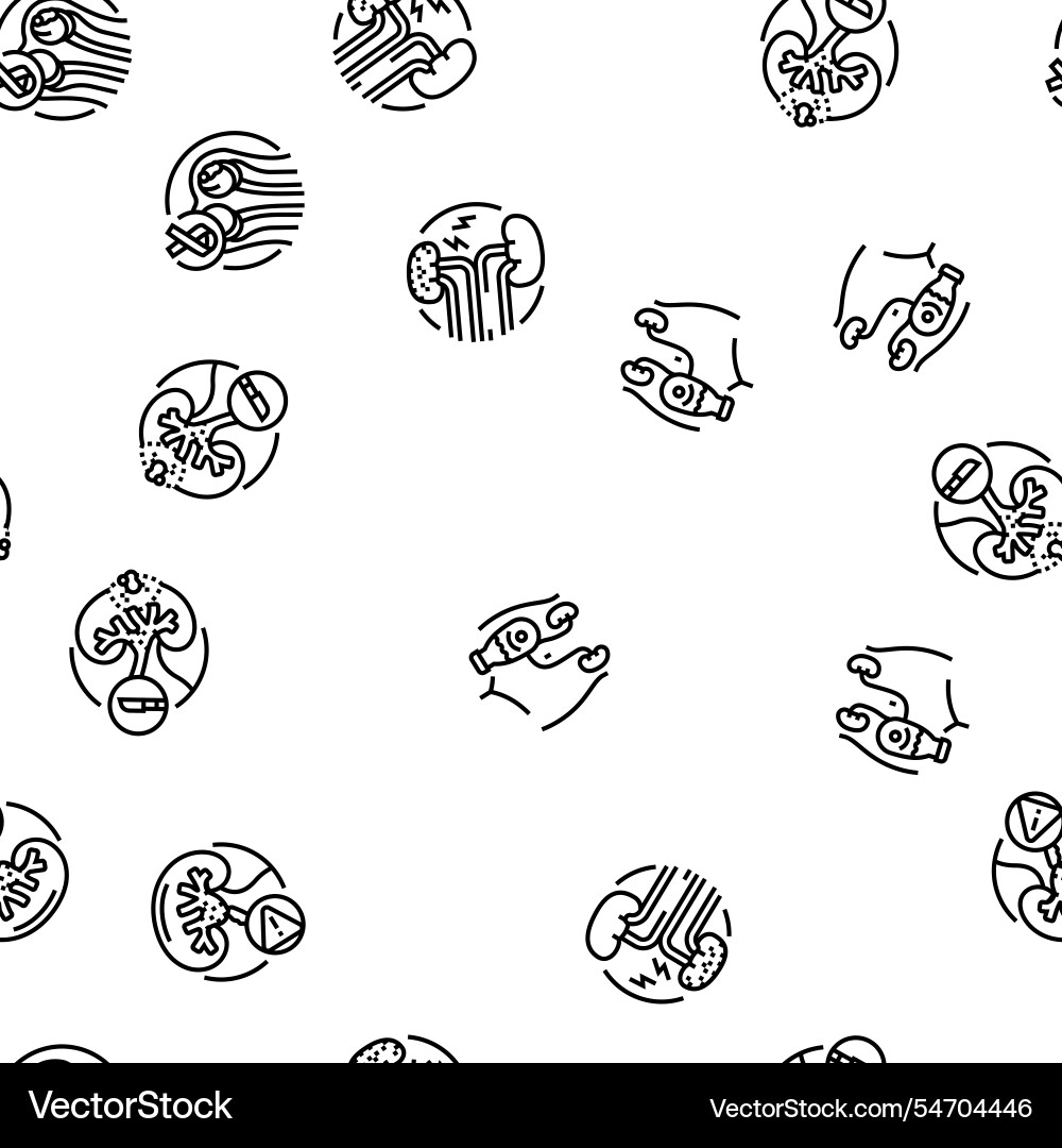 Urology prostate urinary kidney seamless pattern Vector Image