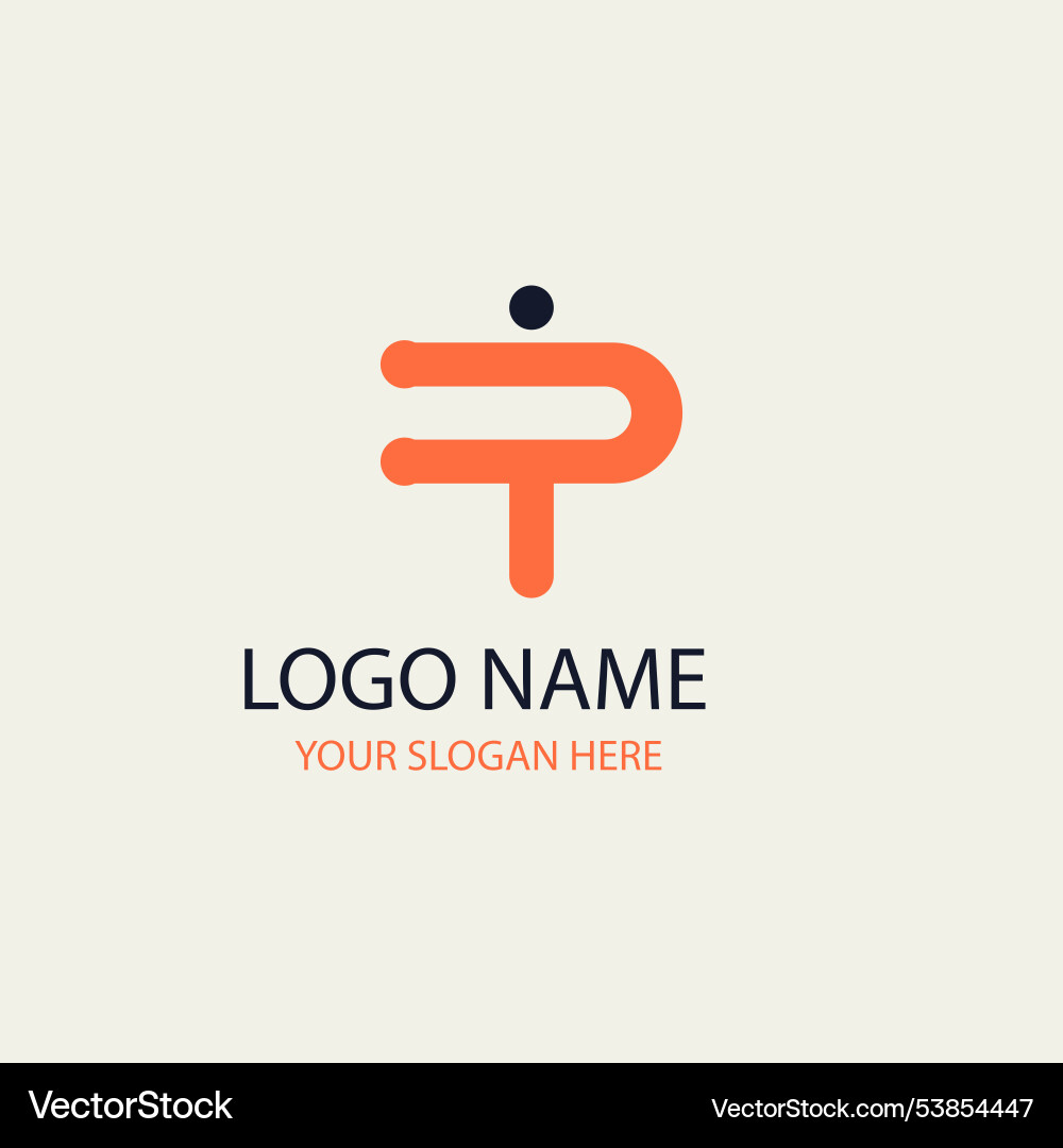 A simple logo variation of the letter p Royalty Free Vector