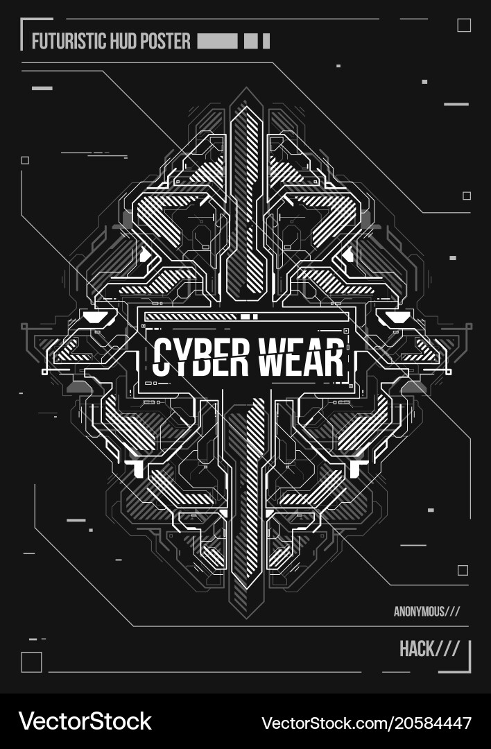 Cyberpunk futuristic poster retro Royalty Free Vector Image