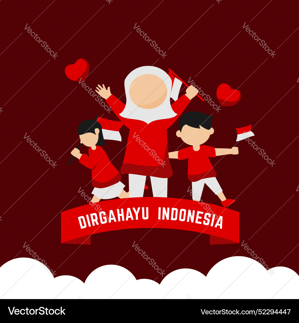 Dirgahayu indonesia banner design Royalty Free Vector Image