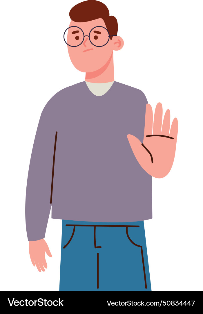 Discrimination against a man Royalty Free Vector Image