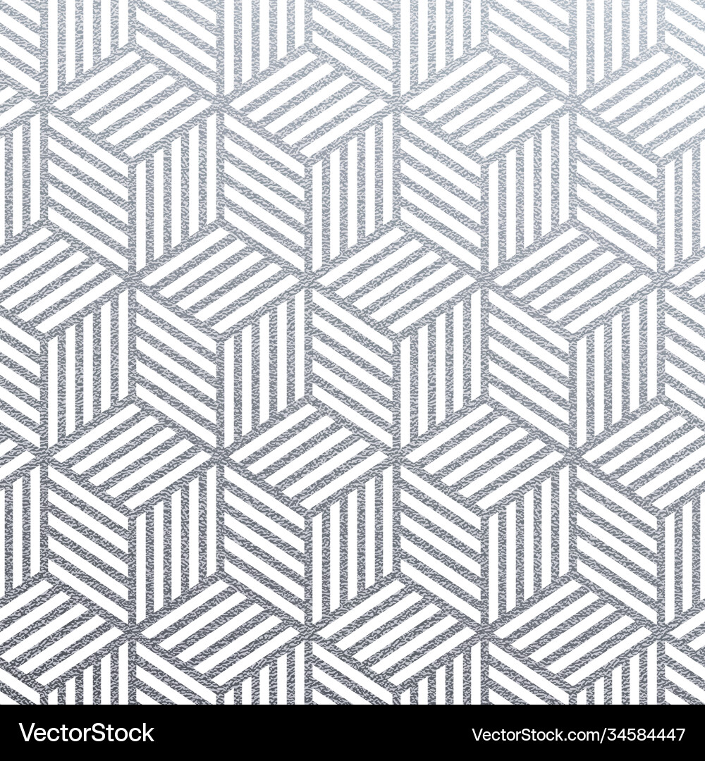 Geometric silver 3d cubes seamless pattern Vector Image