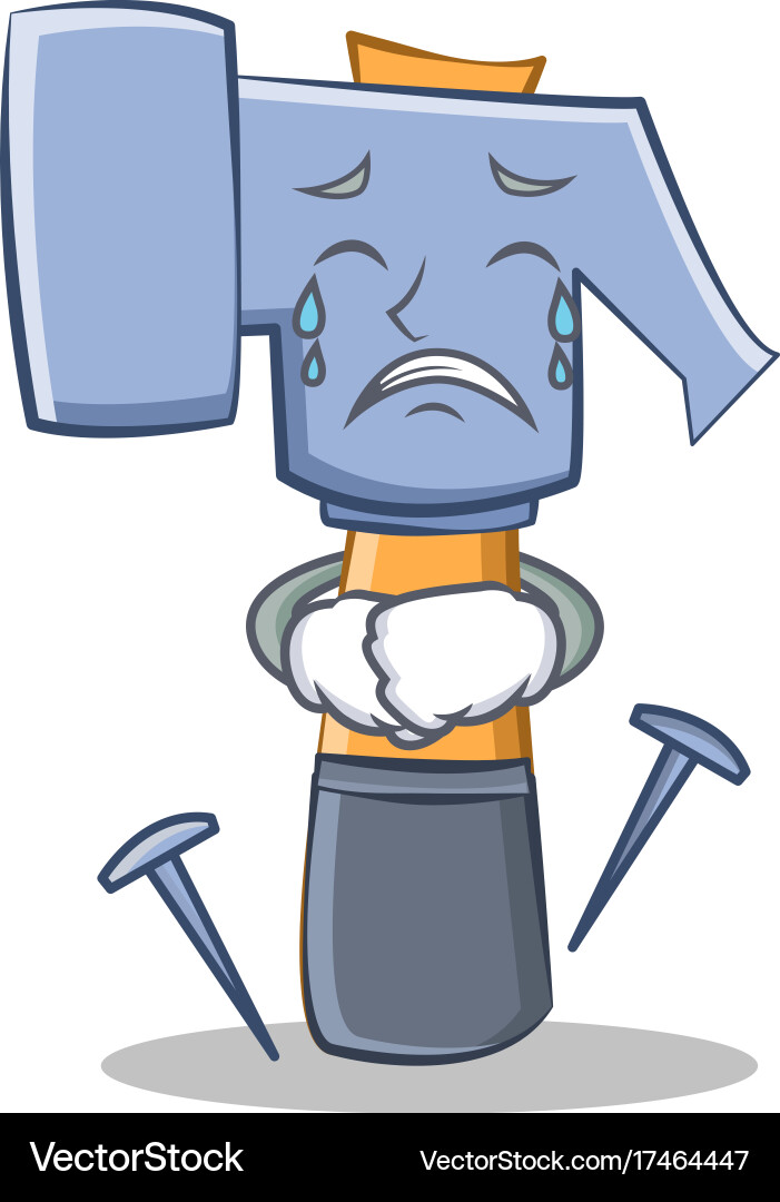 Sad Hammer Character Royalty Free Vector Image