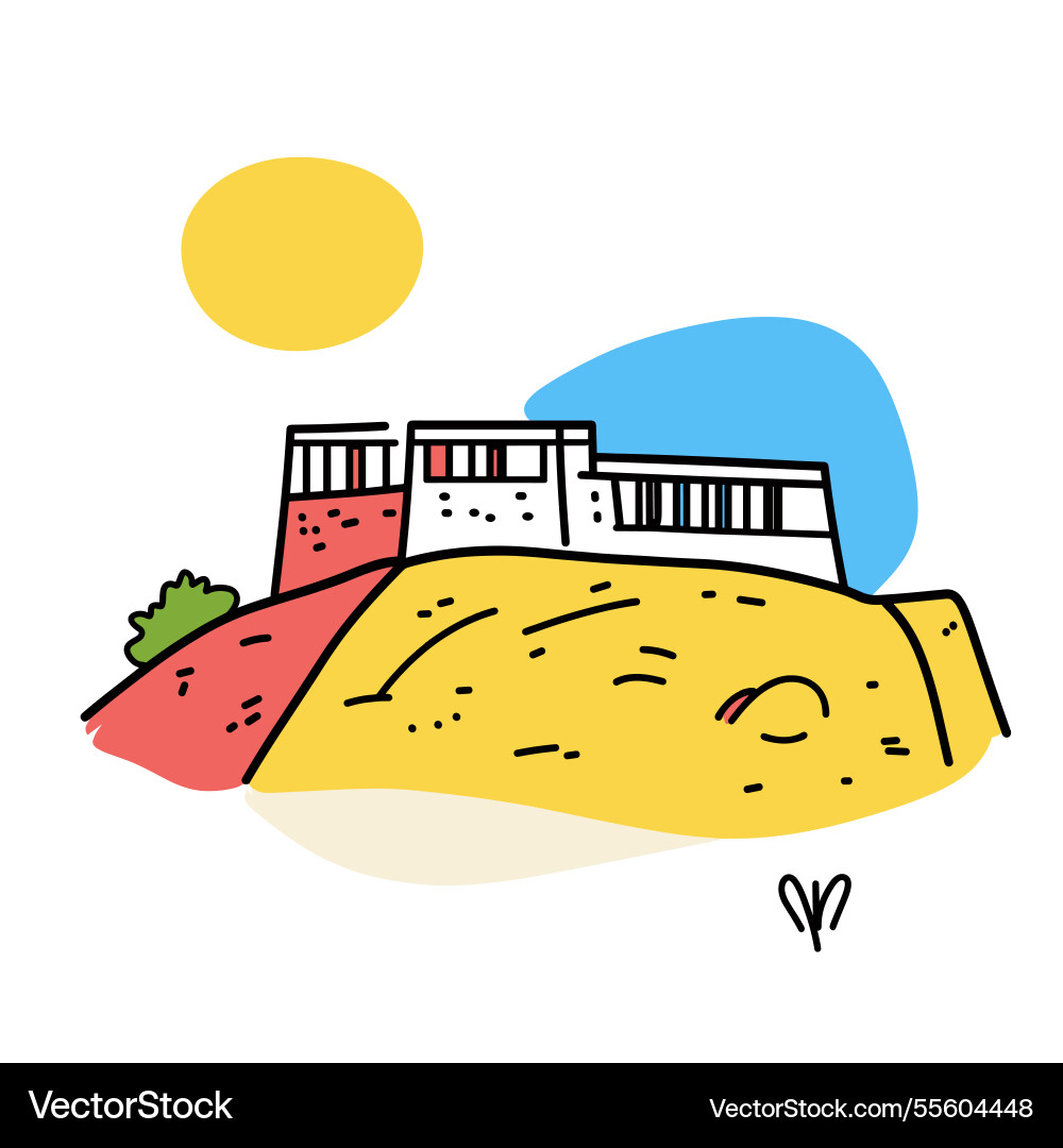 Acropolis in an doodle inca cartoon style simple Vector Image