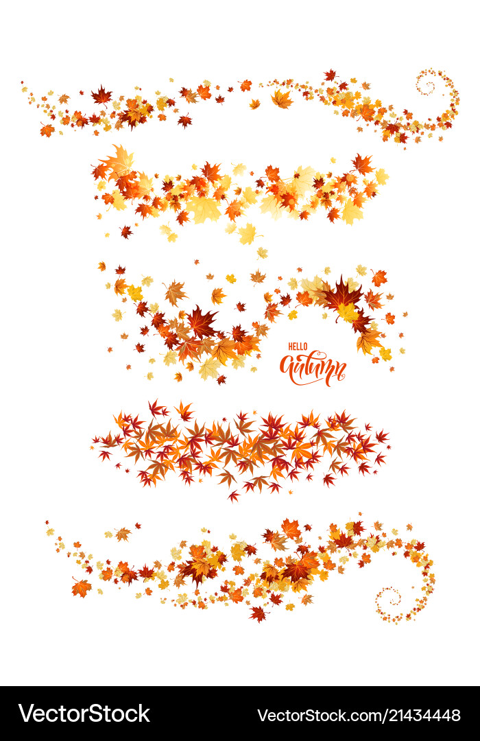 Autumn Maple Leaves Border Royalty Free Vector Image
