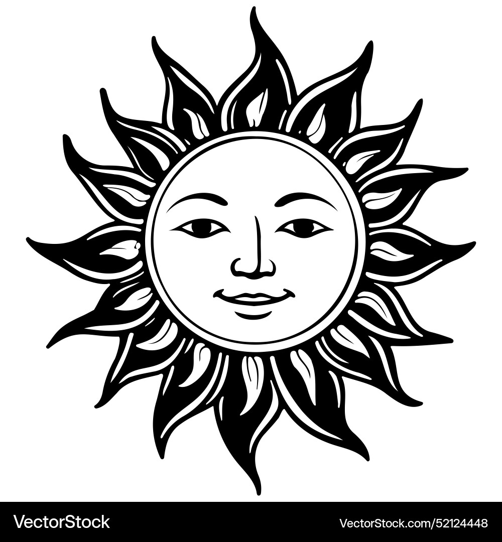 Drawing sun sketches hand drawn line Royalty Free Vector
