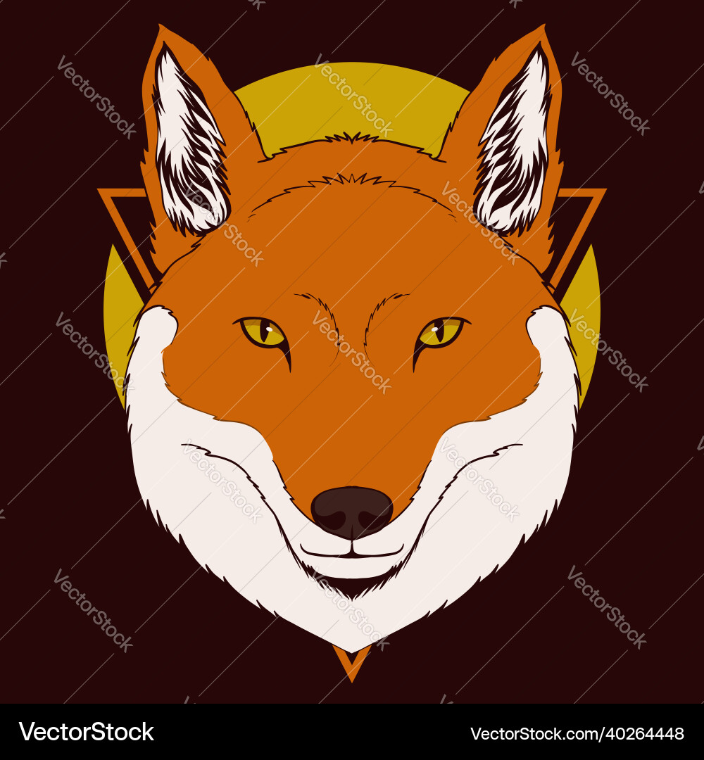 Fox head Royalty Free Vector Image - VectorStock