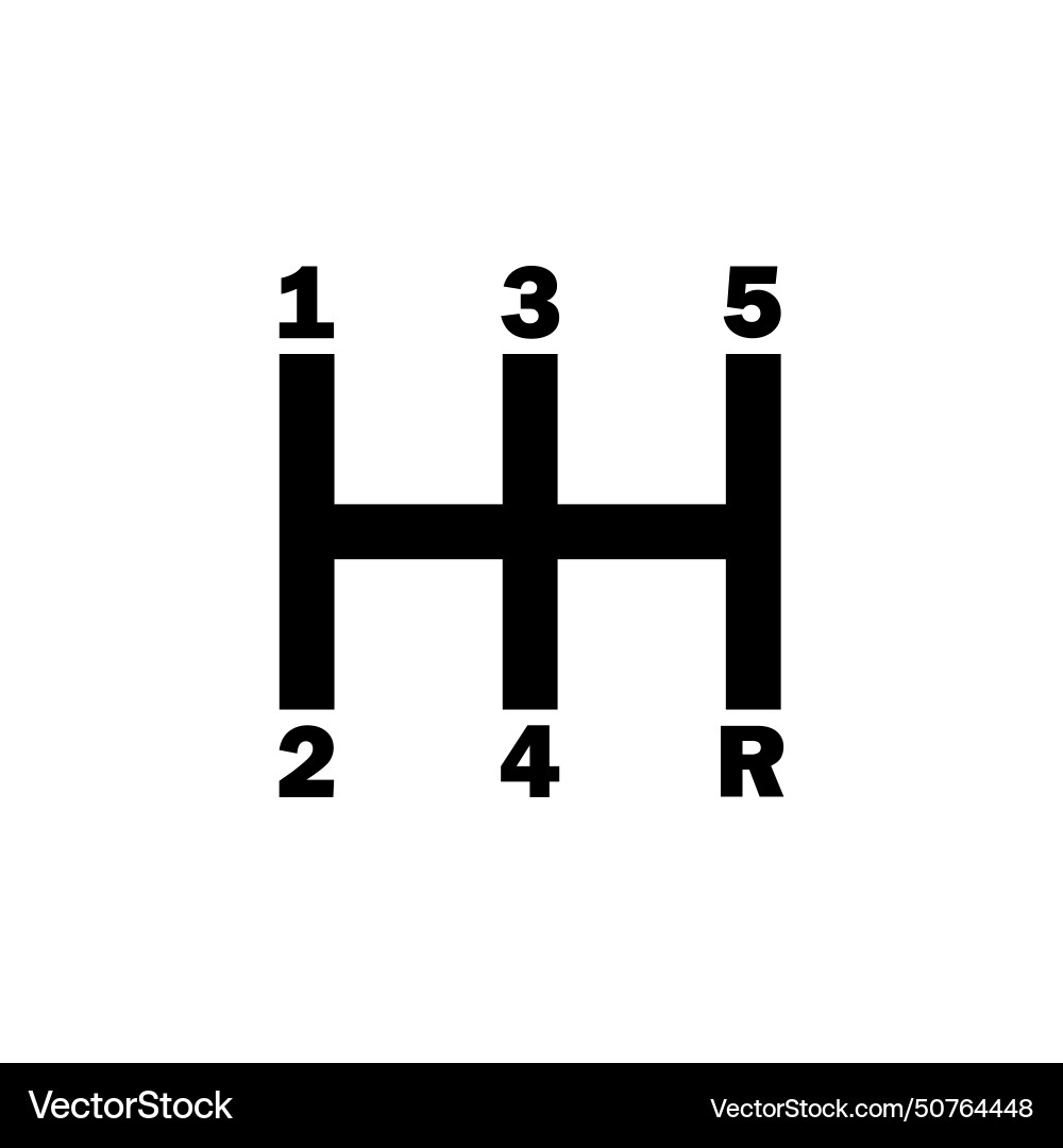Gear shifter manual transmission flat icon Vector Image