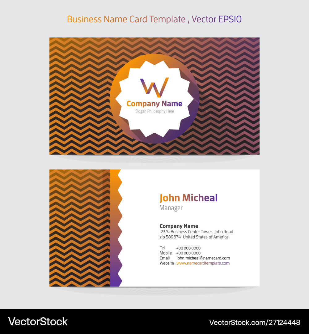 Namecard 02 Royalty Free Vector Image - VectorStock