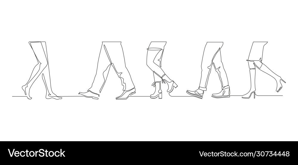 Outline drawing legs people Royalty Free Vector Image