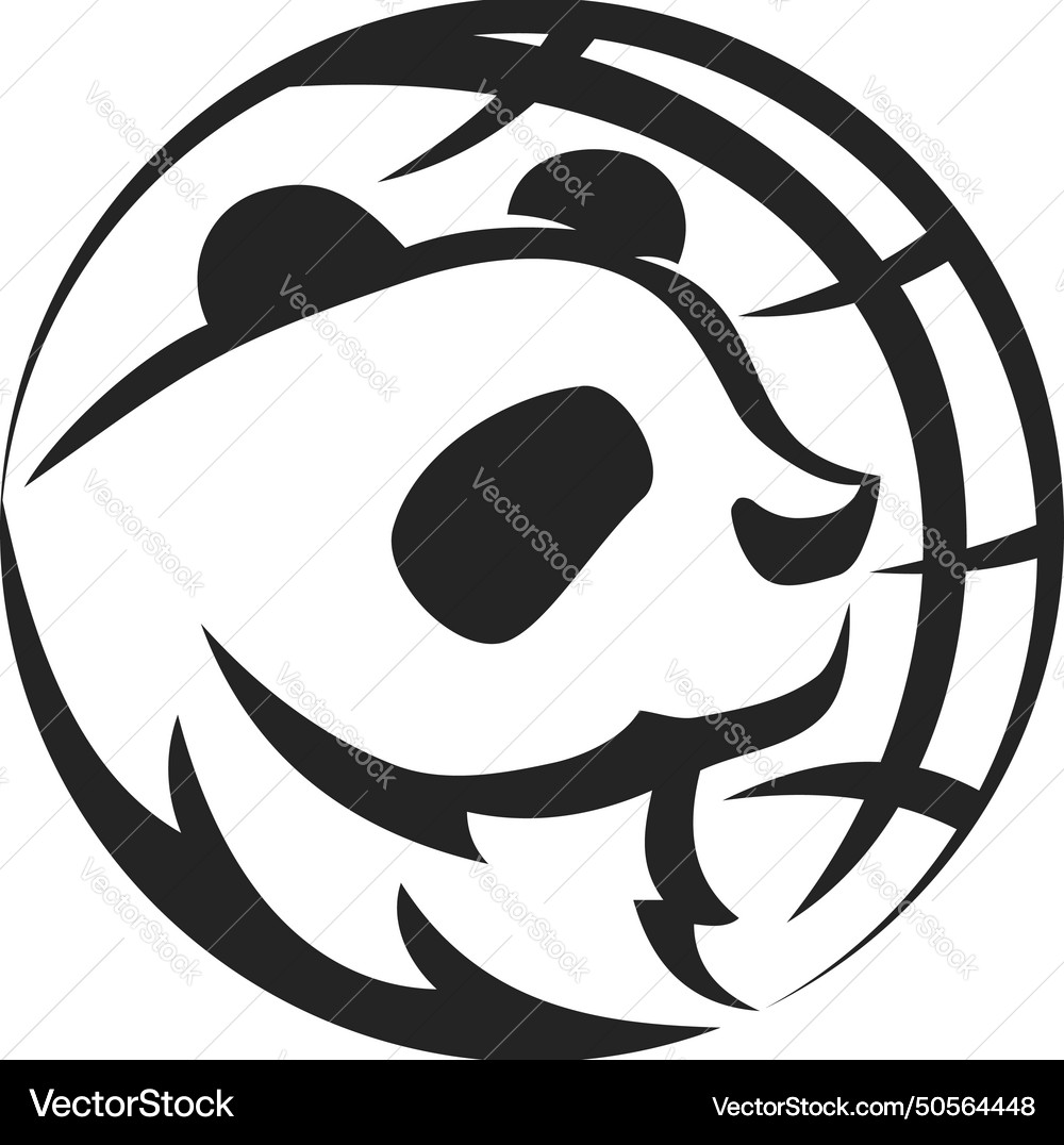 Panda logo template isolated brand identity icon Vector Image