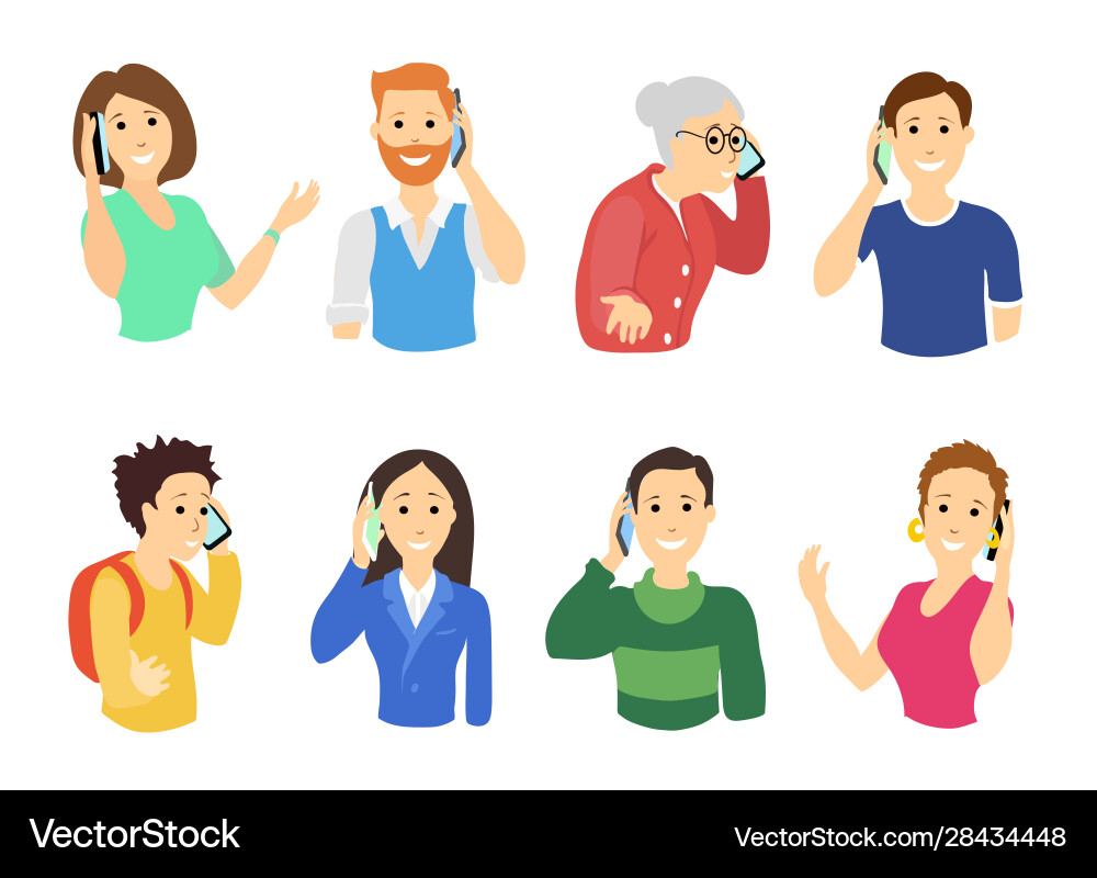 People calling telephone communication Royalty Free Vector
