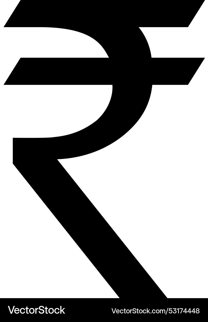 Rupee symbol indian rupee icon black indian rupee Vector Image