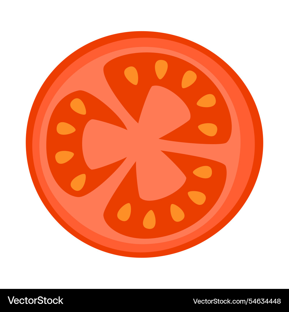 Slice of red tomato isolated Royalty Free Vector Image