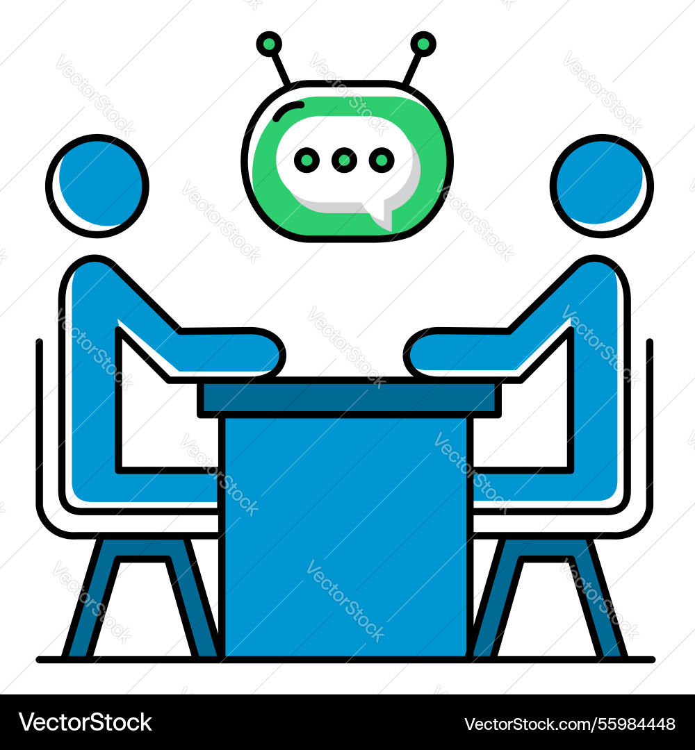 Workplace interview and career growth ai icon Vector Image