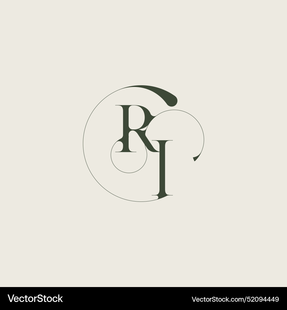 Beautiful monogram initial elegant line concept Vector Image